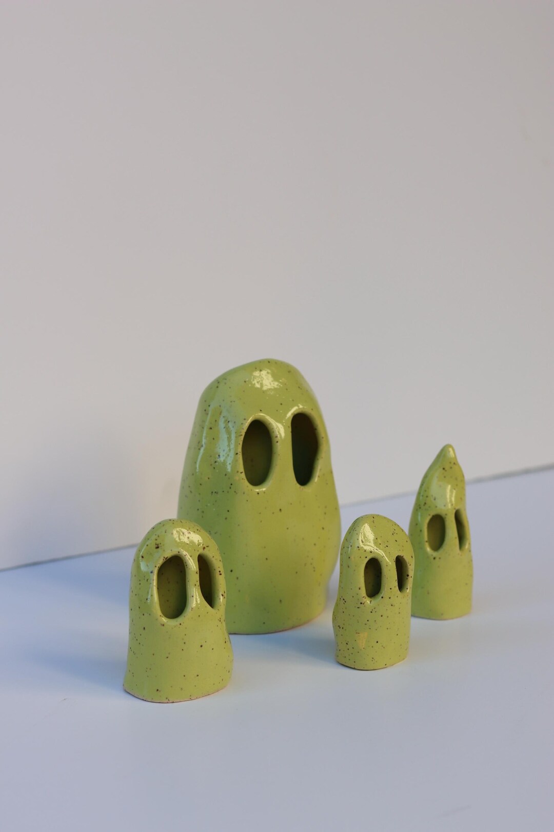 Green Speckled Ceramic Ghosts L Unique and Handmade - Etsy