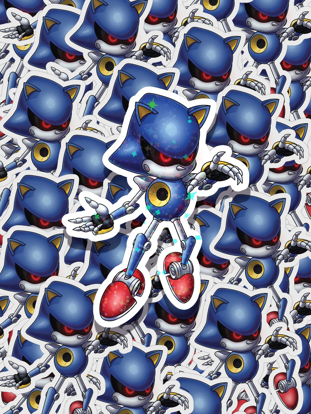 Holographic Sonic the Hedgehog Glossy Sticker - Metal Sonic - Etsy