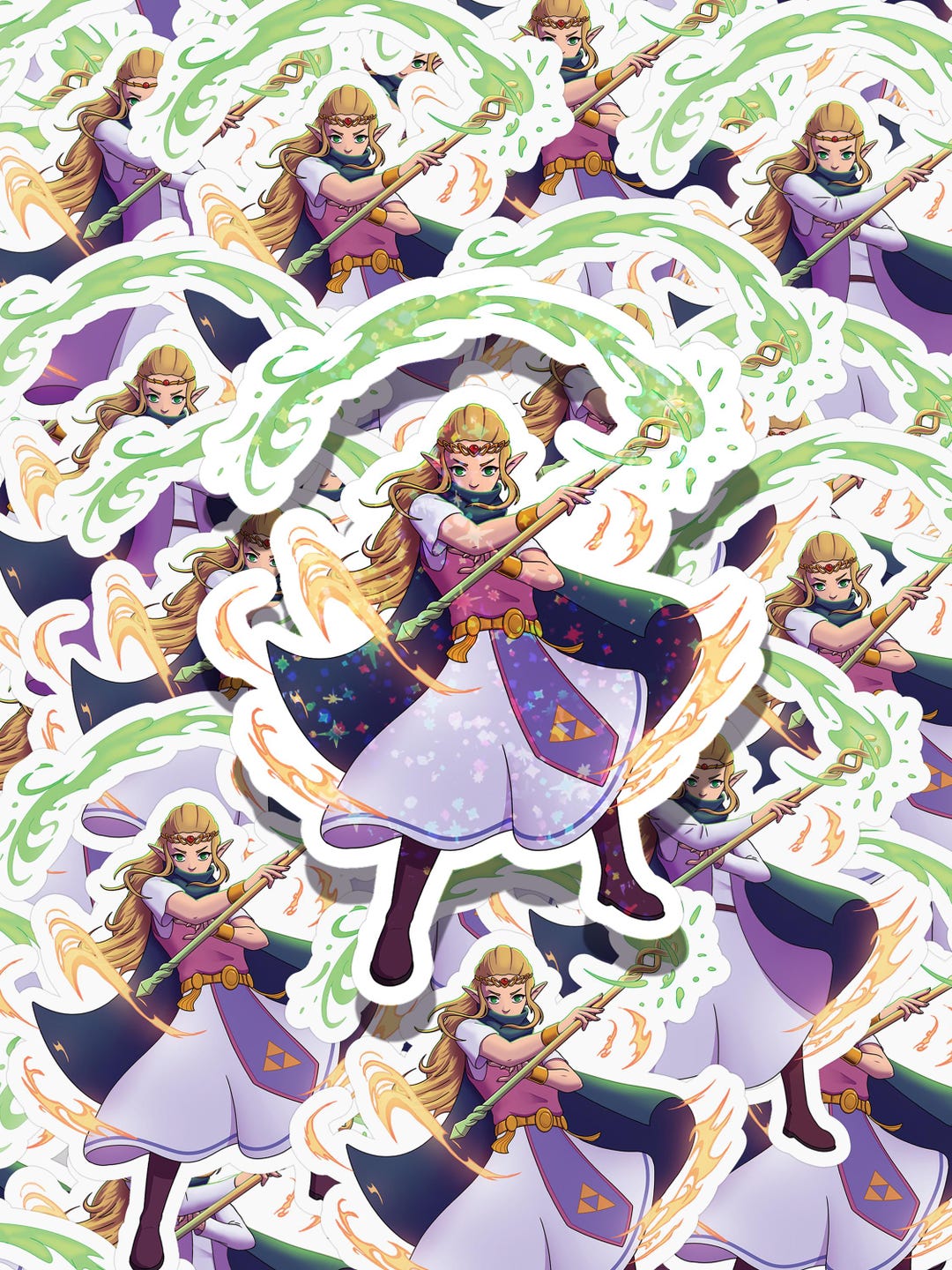 Holographic Legend of Zelda Glossy Sticker - Princess Zelda Eow - Etsy UK