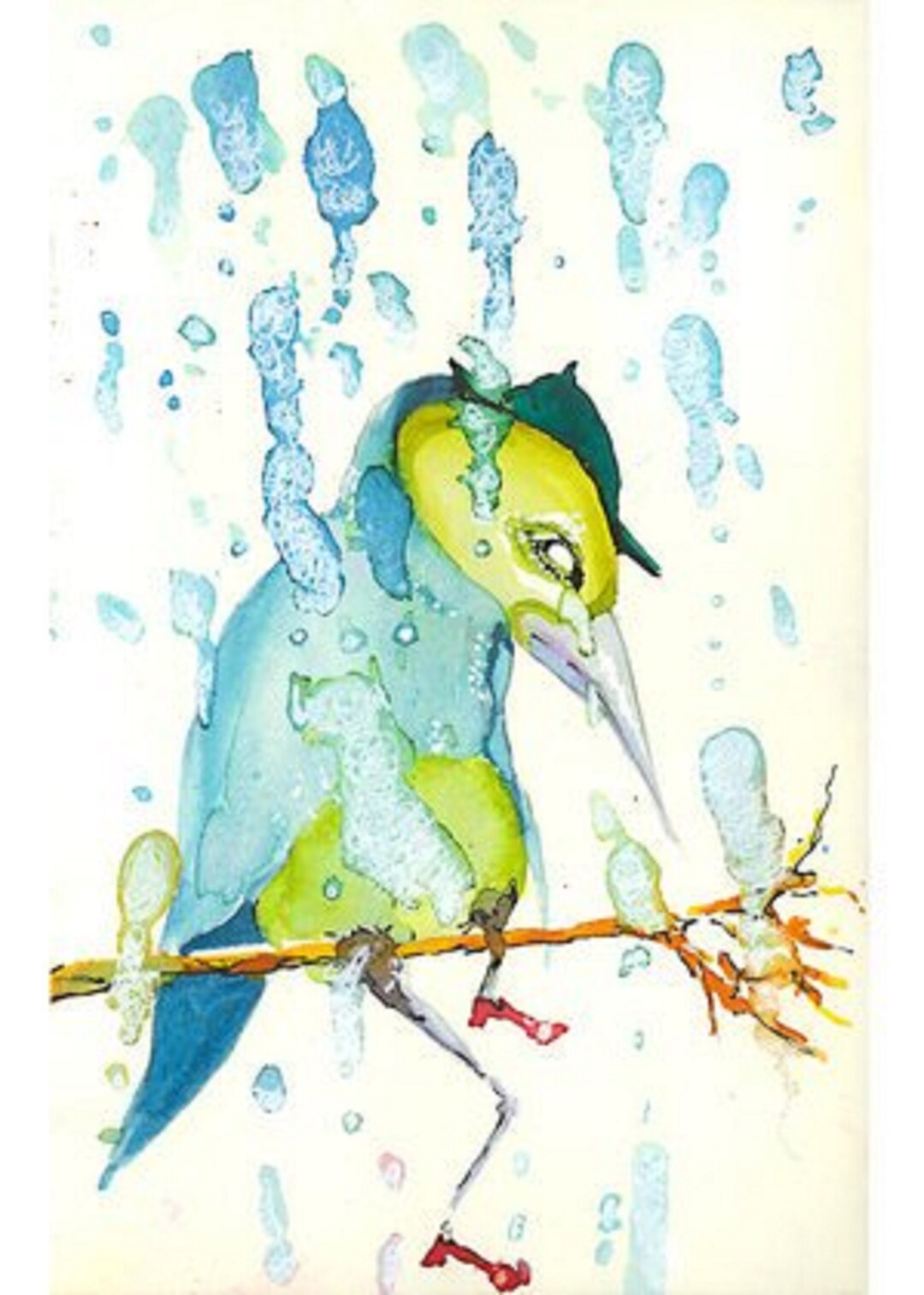 Whimsical Bird, Crying Alone in the Rain. "tears Release the Pain" - Etsy