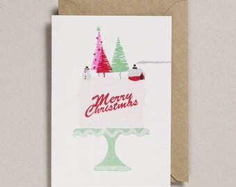 Christmas Cake Cards | Etsy