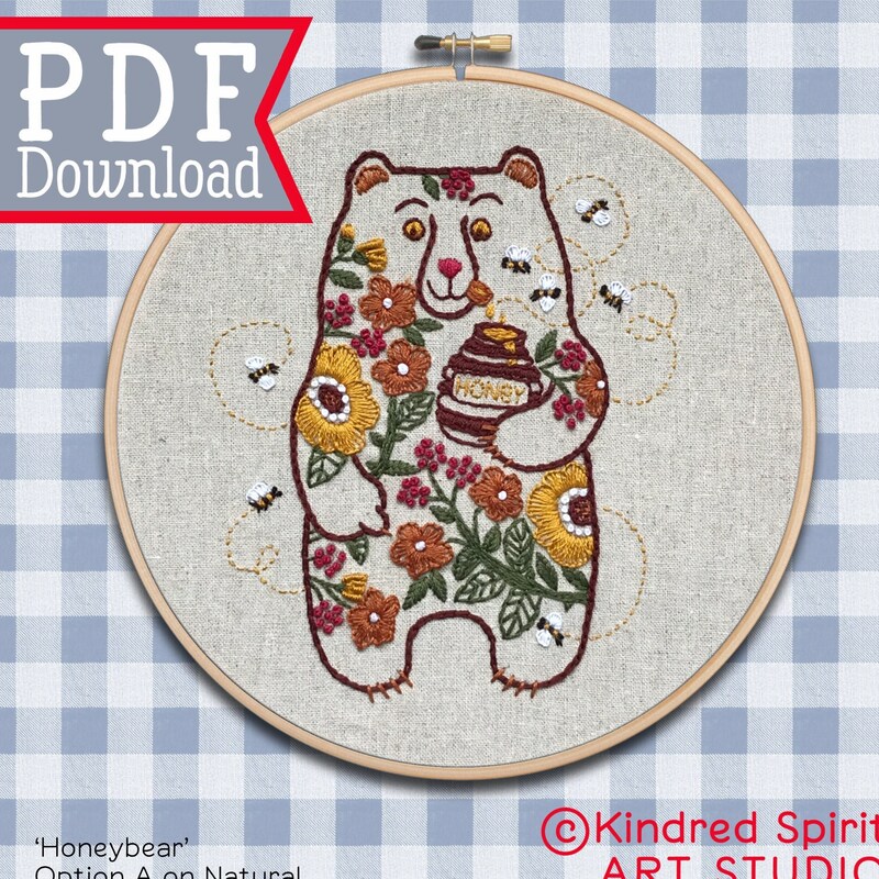 Bear Hand Embroidery - Etsy