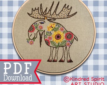 Moose Embroidery Pattern - Etsy