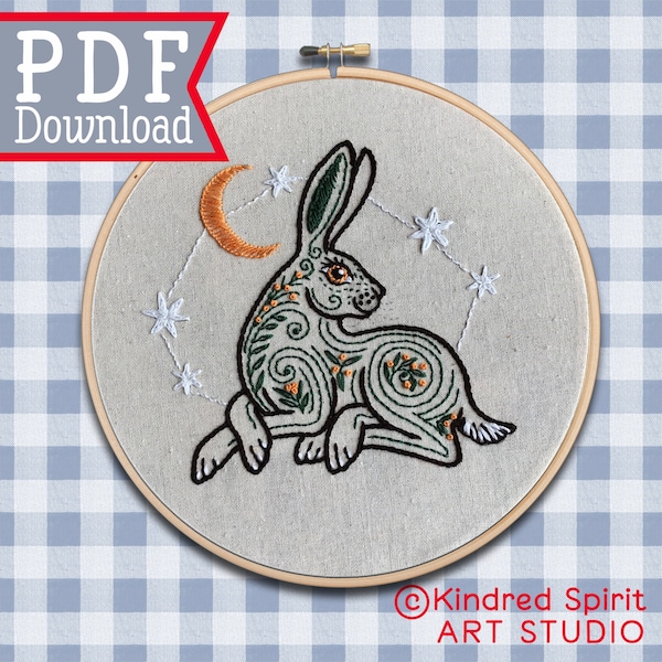 Rabbit Embroidery - Etsy