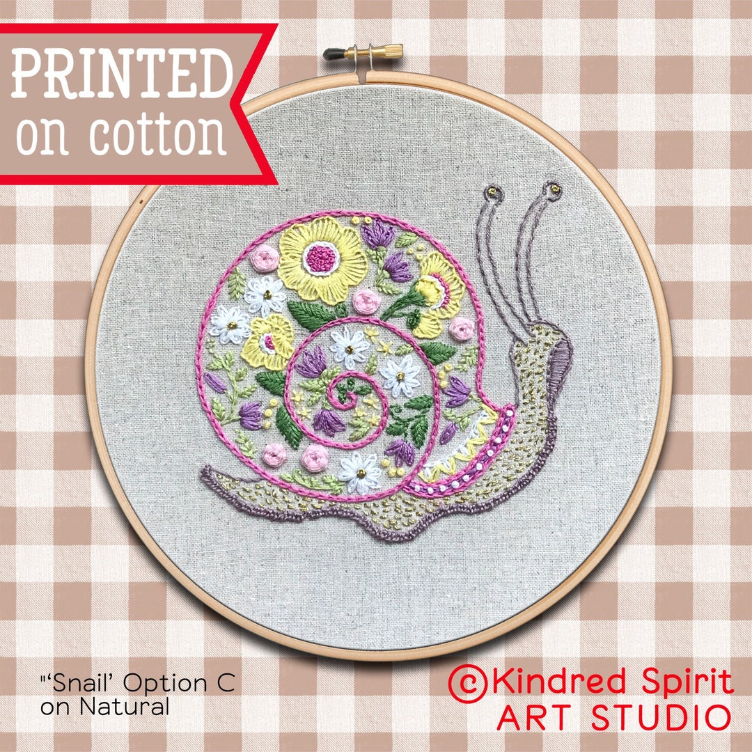 Snail Embroidery Kit ; Woodland Floral Hoop Art Design, DIY Craft - Etsy