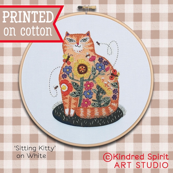 Cat Embroidery Kit - Etsy