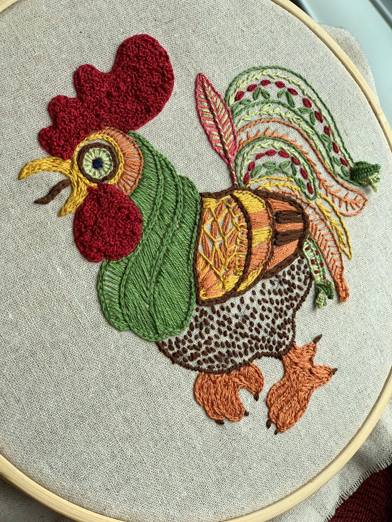Rooster Hand Embroidery Pattern PDF Pattern Download - Etsy
