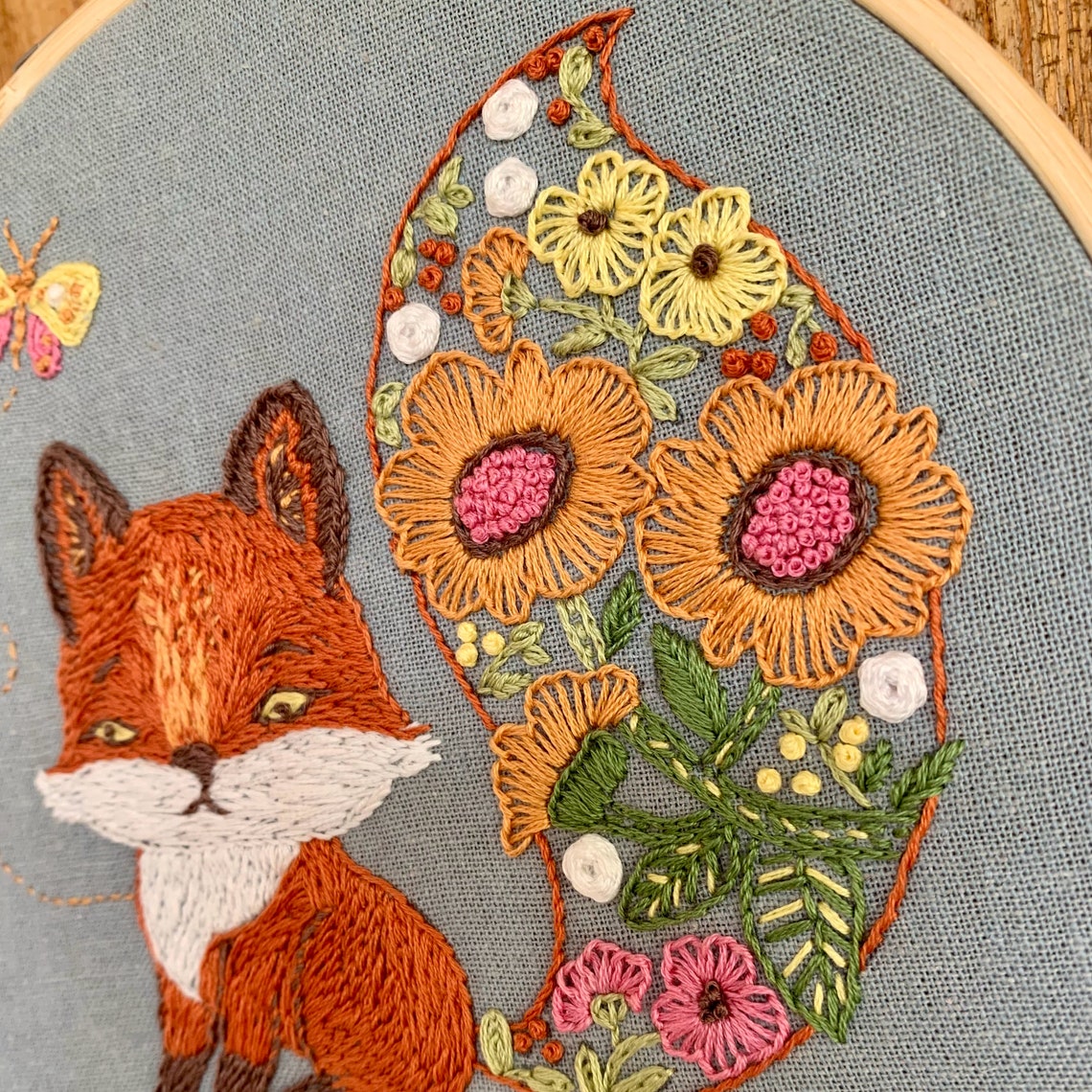 Fox Embroidery Pattern Instant PDF Pattern Download Hand - Etsy