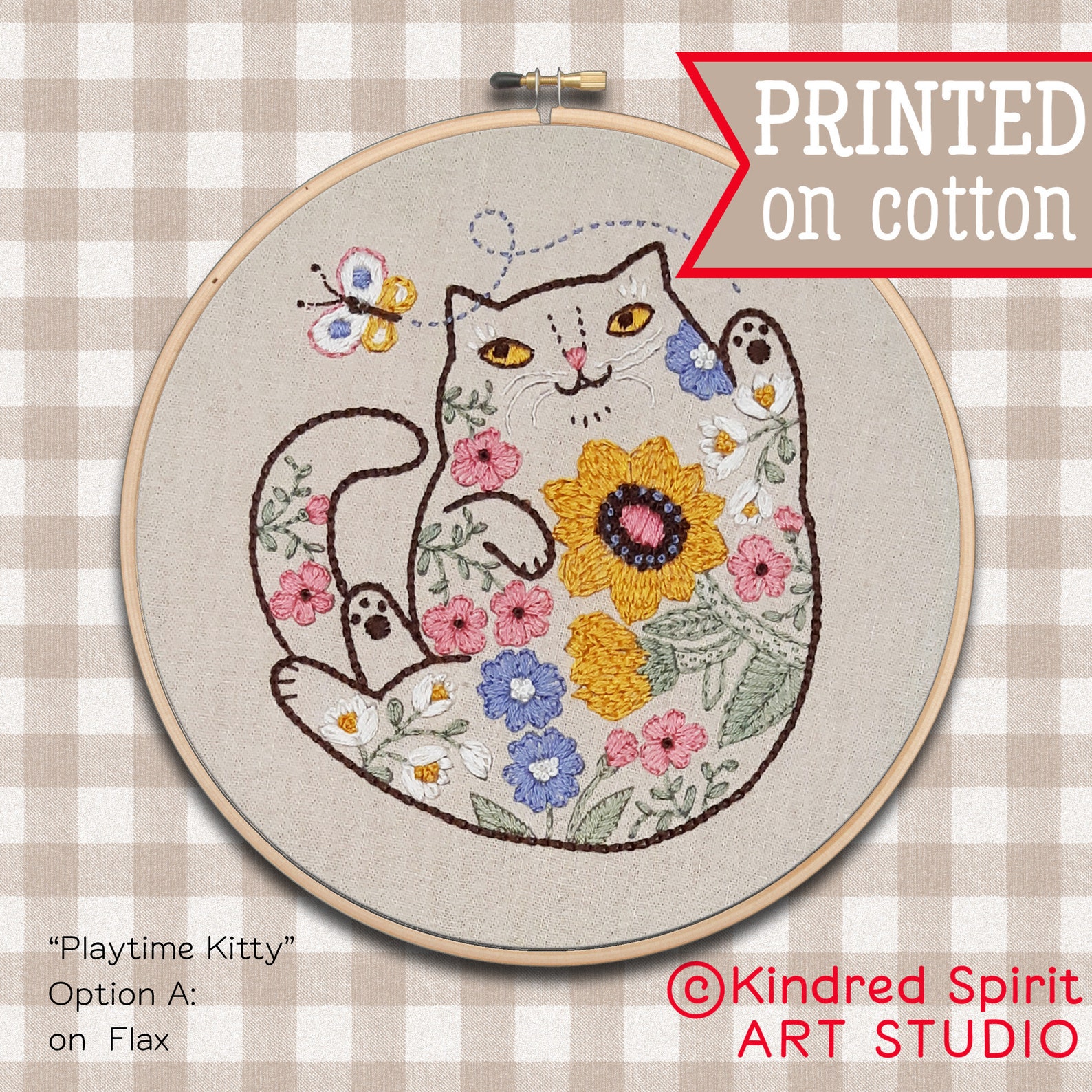 Cat Embroidery Kit Hand embroidery pattern Cat Lover Gift | Etsy