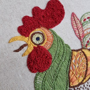 Rooster Hand Embroidery Pattern ; PDF Pattern Download ; Chicken ...