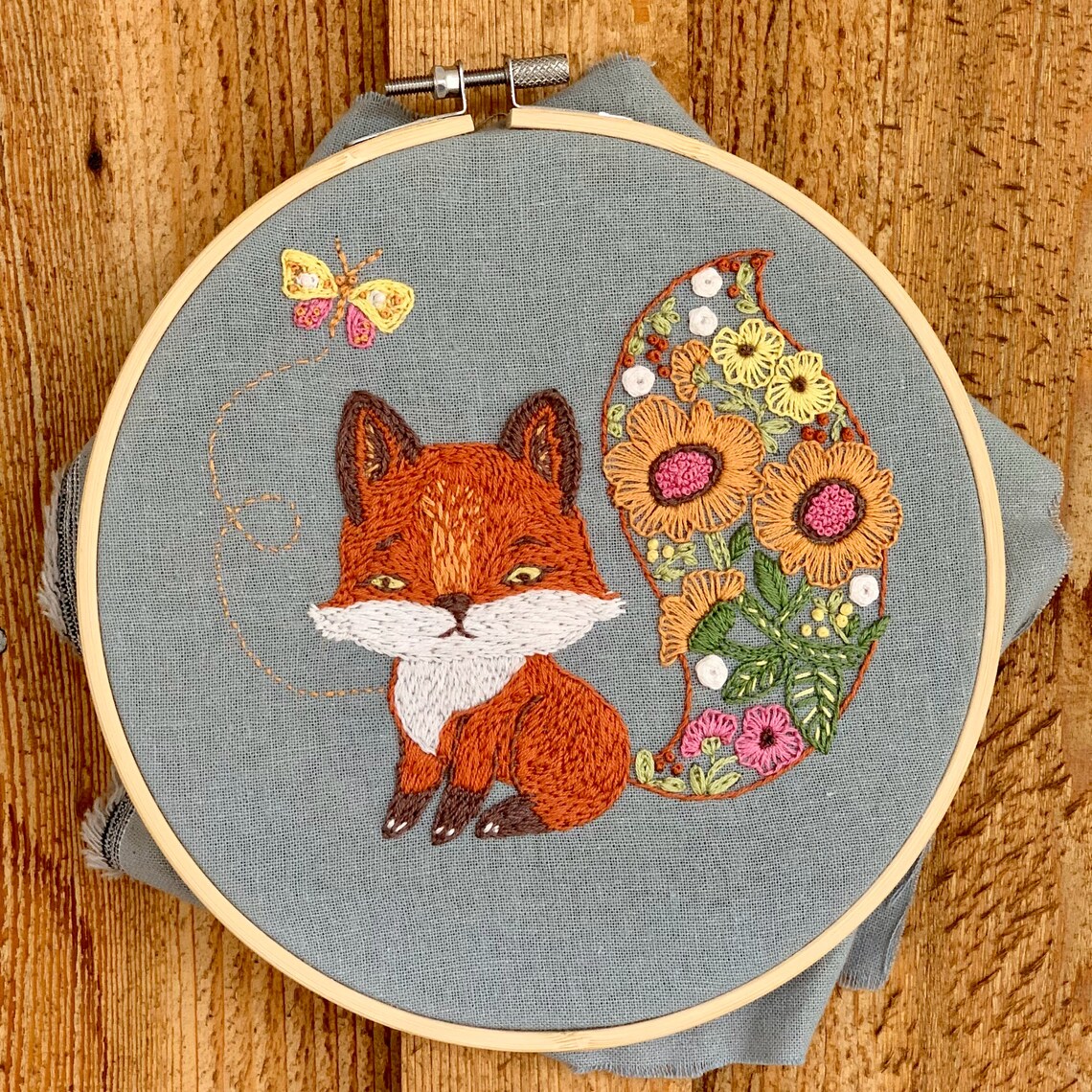 Fox Embroidery Pattern Instant PDF Pattern Download Hand - Etsy