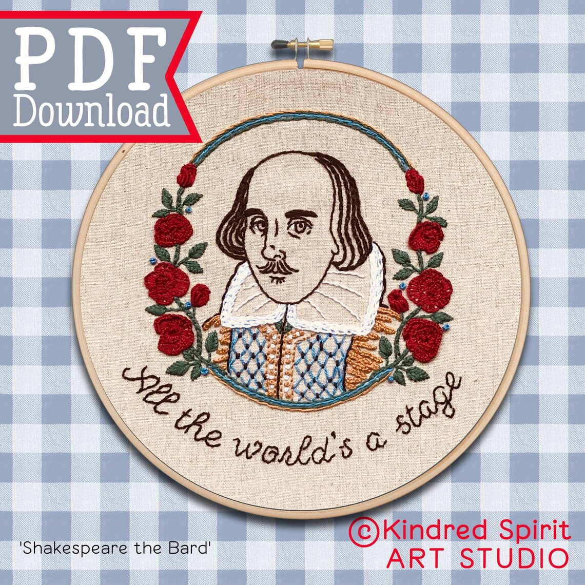 Shakespeare Embroidery Pattern: Theatrical Needlepoint Design (PDF ...