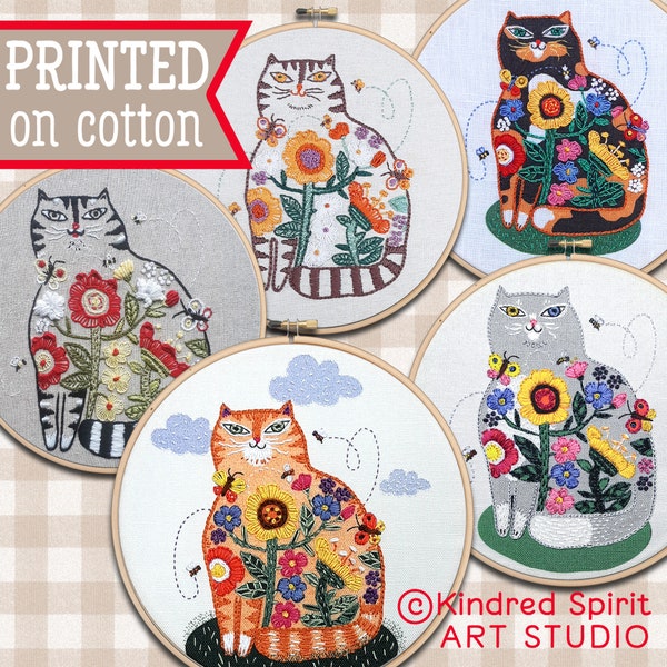 Cat Embroidery Kit - Etsy