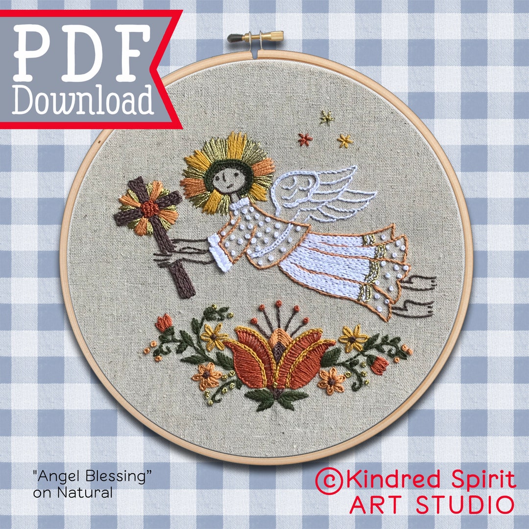Hand Embroidery Pattern ; Angel Design ; Baptism Gift ; Spiritual ...