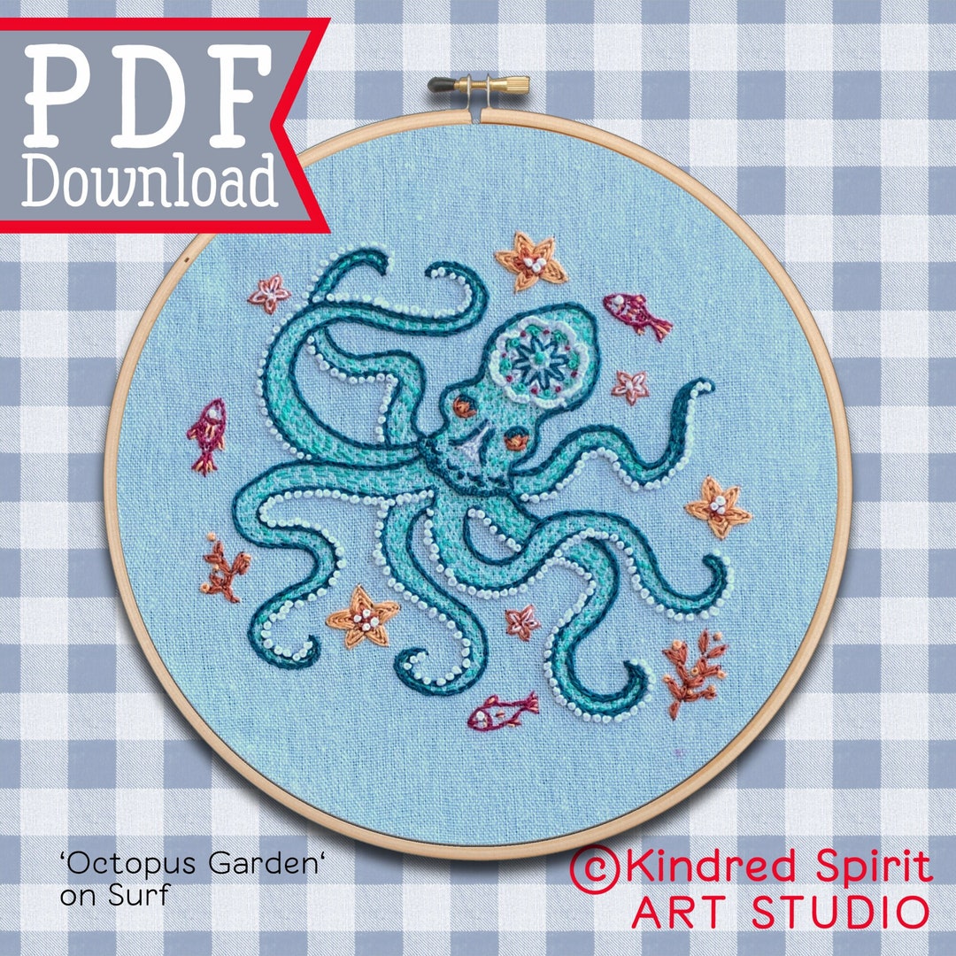 Octopus Embroidery Design ; Hand Embroidery Pattern ; Instant PDF ...