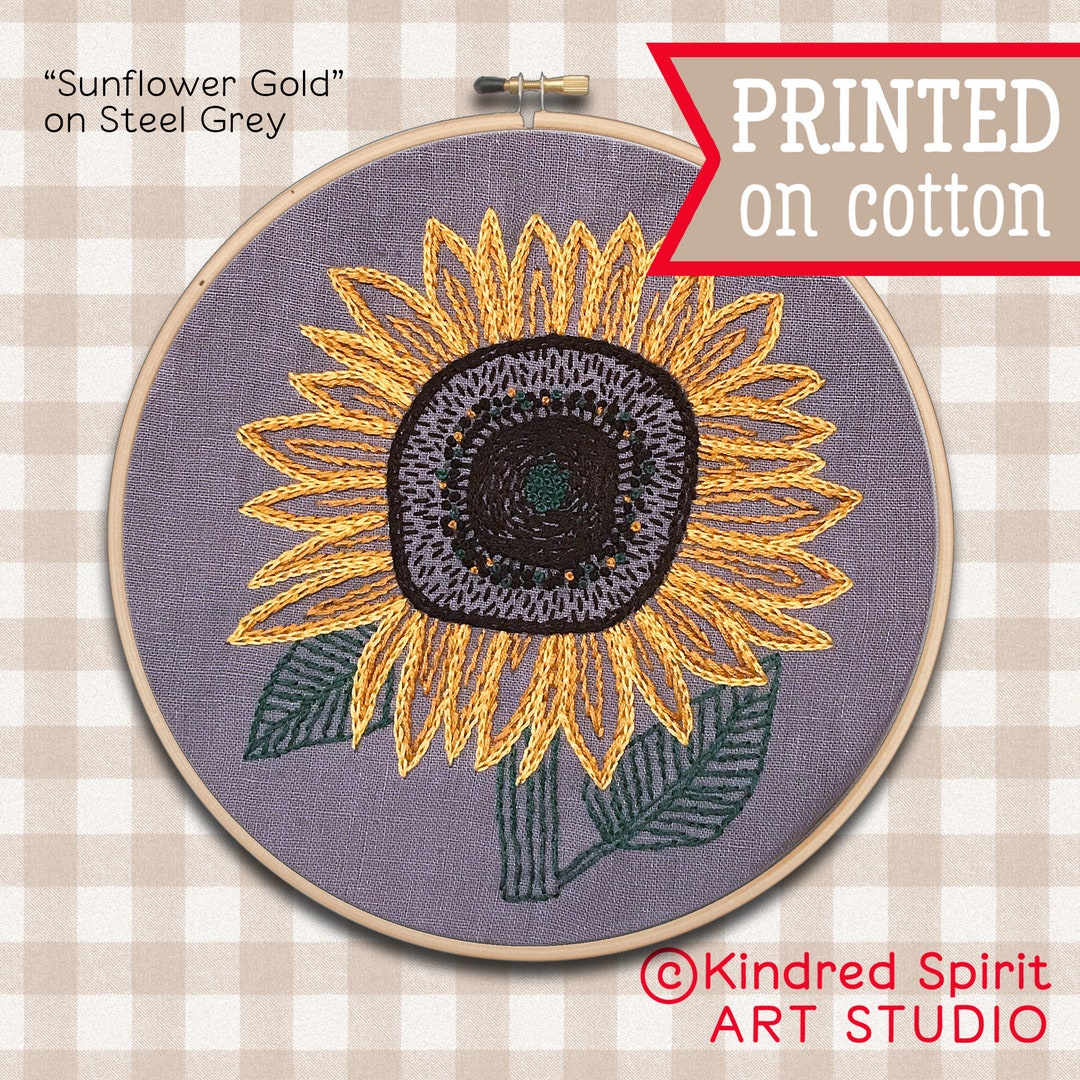 Sunflower Embroidery Kit ; Flower Design ; Garden Pattern ; Gardeners ...