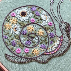 Hand Embroidery Pattern ; Snail Design ; PDF Pattern Download ...