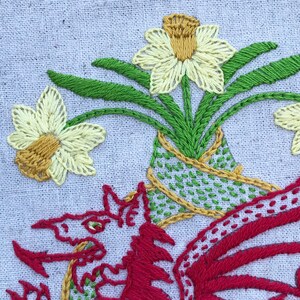 Welsh Dragon Embroidery Kit ; Flower Design ; Cultural Needlepoint ...