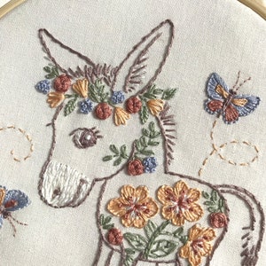 Donkey Embroidery Design PDF Pattern Download Farm Animal Hand ...