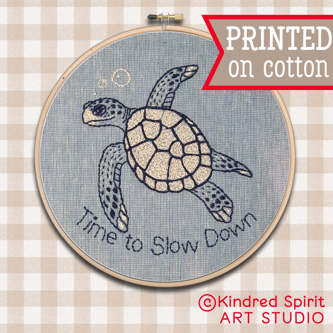 Turtle Embroidery Kit: Custom Quote, Modern Hoop Art - Etsy