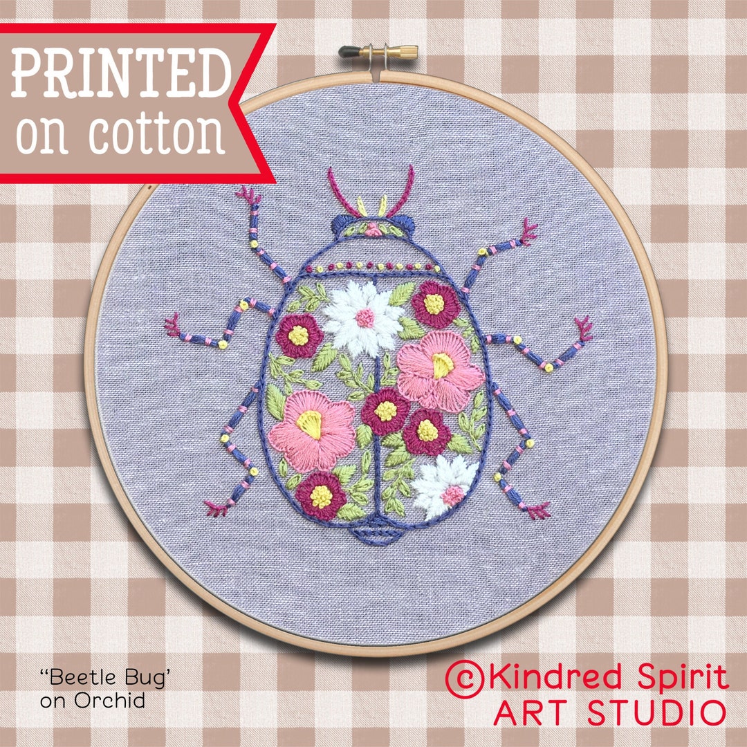 Beetle Embroidery Kit: Floral Bug Design, Beginner Needlepoint - Etsy