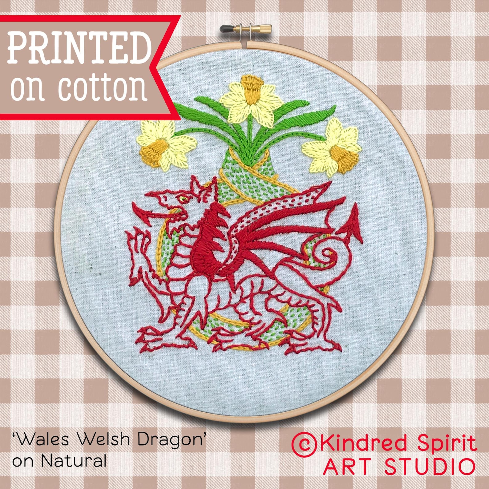 Welsh Dragon Embroidery Kit ; Flower Design ; Cultural Needlepoint ...
