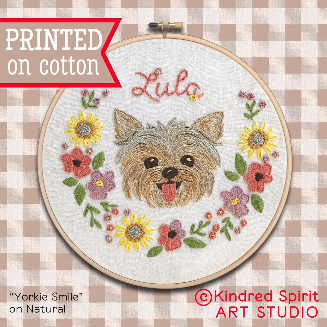 Yorkie Embroidery Kit ; DIY Craft ; Personalized Dog Design ; Puppy ...