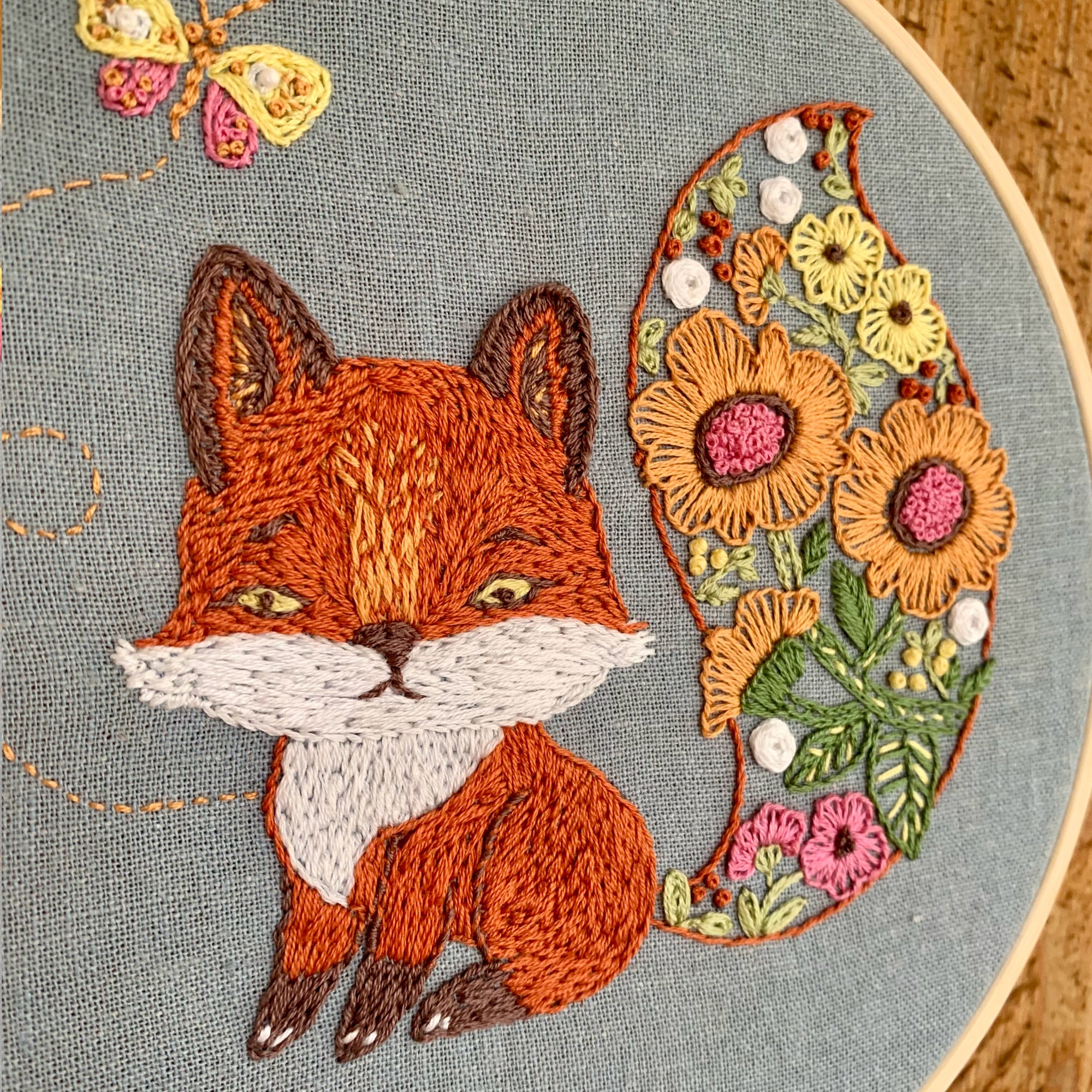 Fox Embroidery Pattern Instant PDF Pattern Download Hand - Etsy