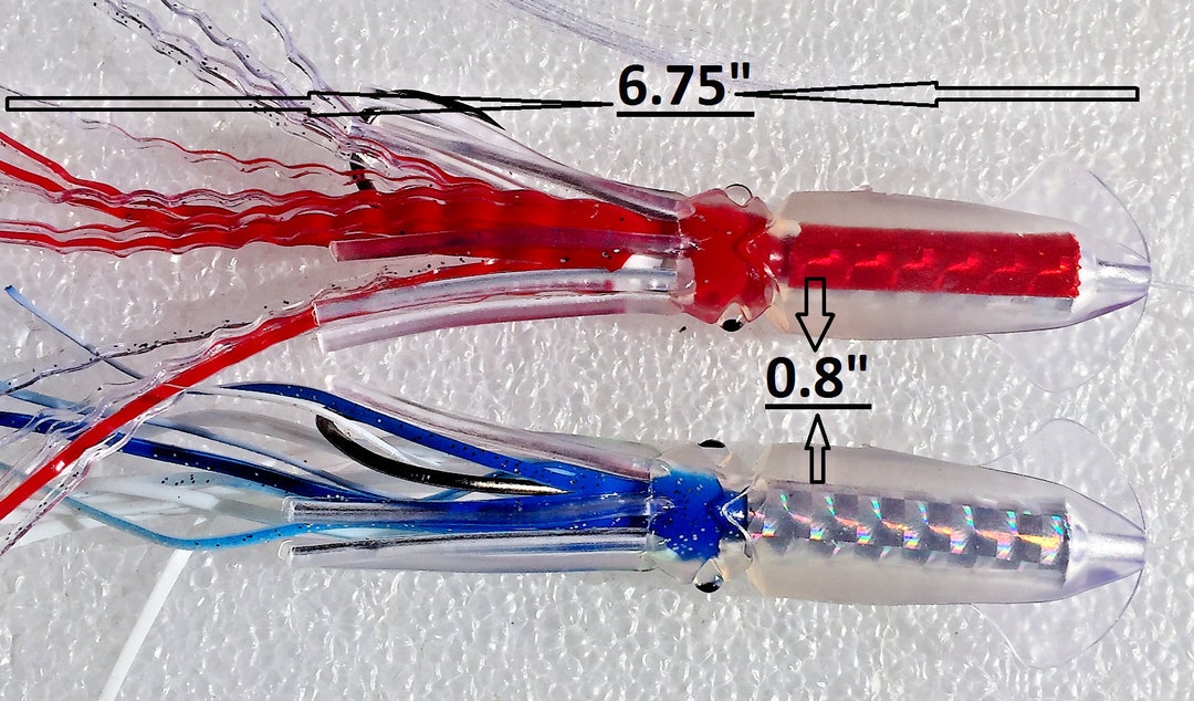 130LB Trolling Squid Rigs Lure Fishing Halibut Redfish Grouper Salmon ...