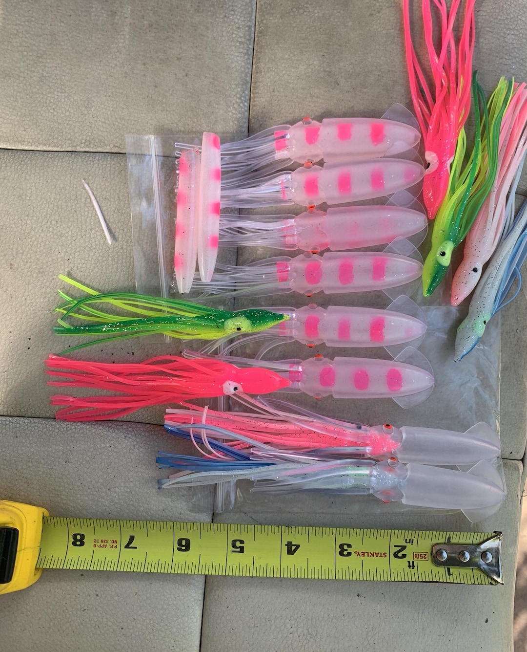 Set 8 Squid Fishing Lure Halibut Redfish Grouper Salmon Tuna Lingcod ...