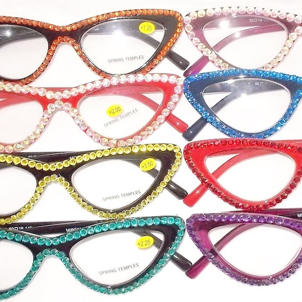 Rhinestone Readers - Etsy