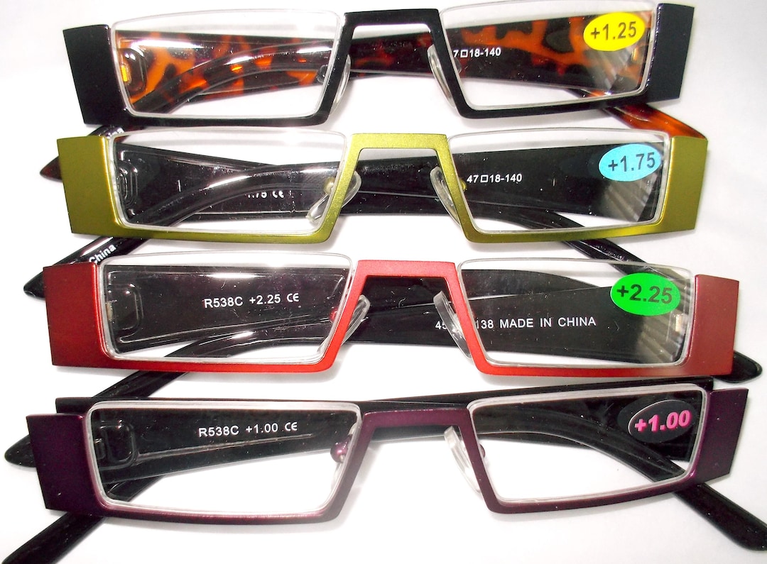 Reading Glasses Unisex Metal Half-moon Underframe Readers Metal Frames ...