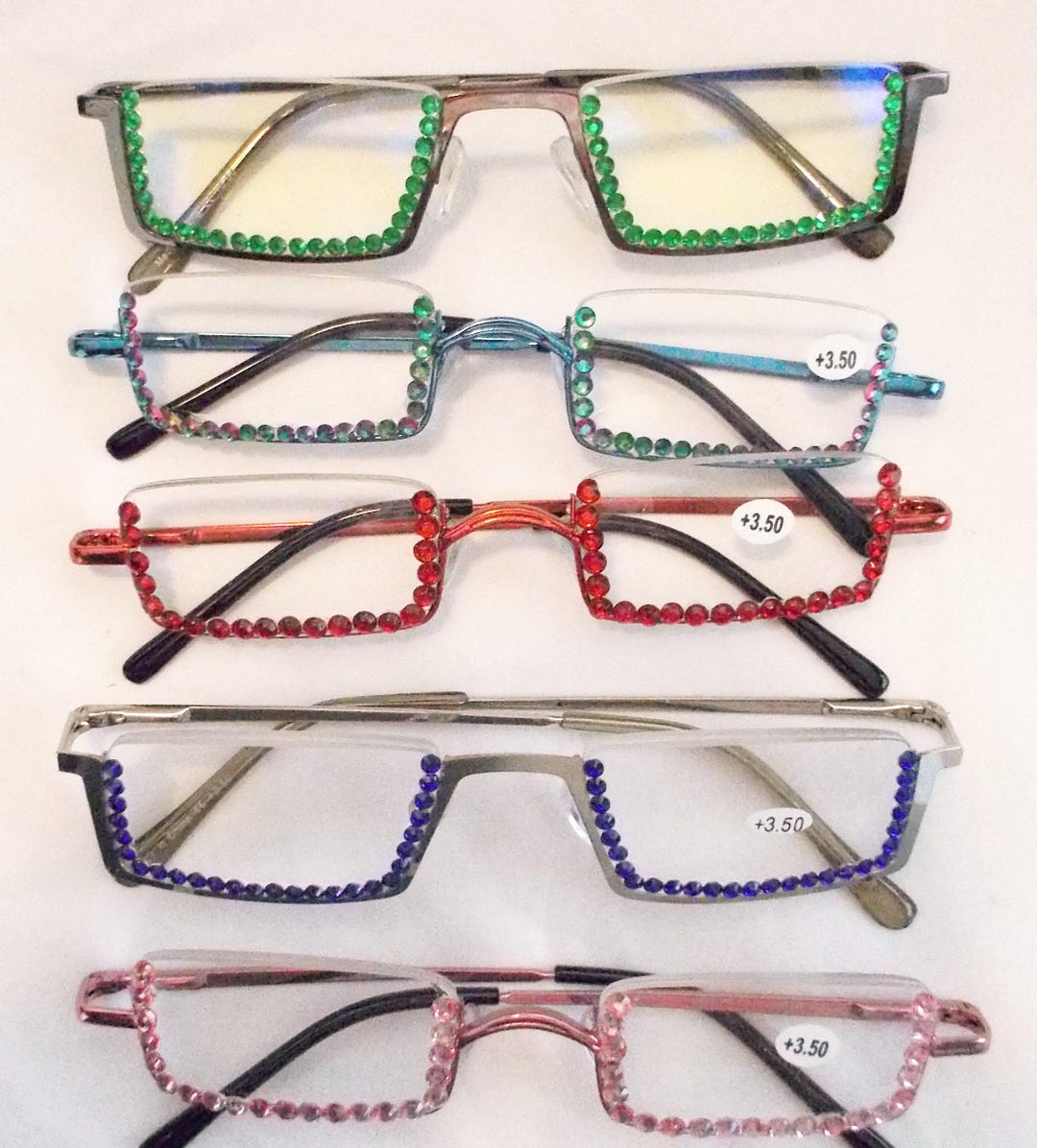 3.50 Reading Glasses Half-moon Underframe Readers Metal Frames in ...