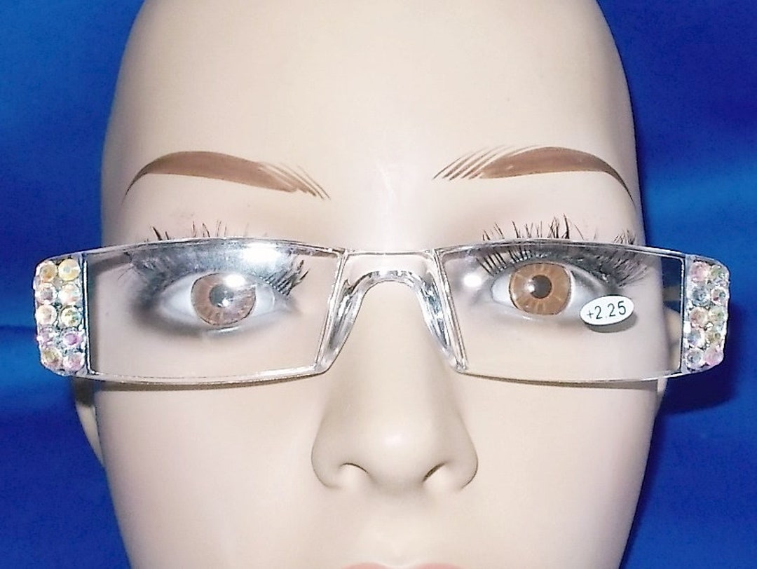 Reading Glasses Rimless Rhinestone Lots Of Strengths Available Free Usa Shipping Etsy