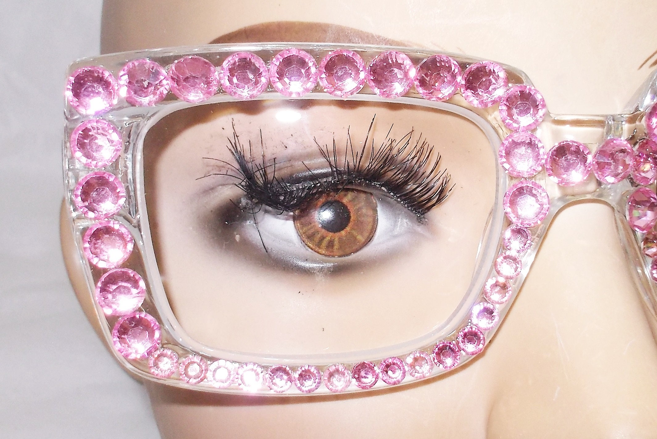 Reading Glasses Simply Stunning Pink Rhinestone Square Readers Lots of ...