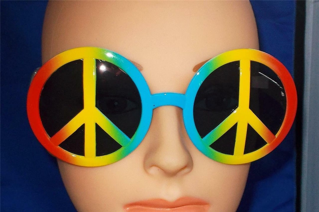 SALE Rainbow Peace Sign Sunglasses: Hippie Costume Glasses - Etsy