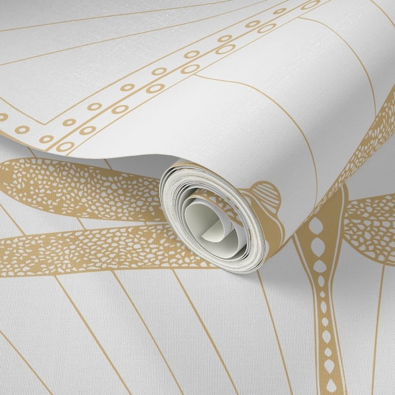 Art Deco Glam Dragonflies, Hollywood Regency, Monochrome, Peel and ...