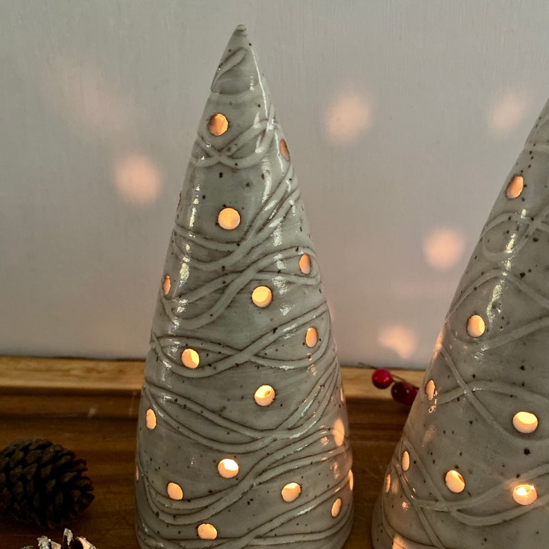 Ceramic Christmas Tree Luminary Ceramic Christmas Tree Candle - Etsy