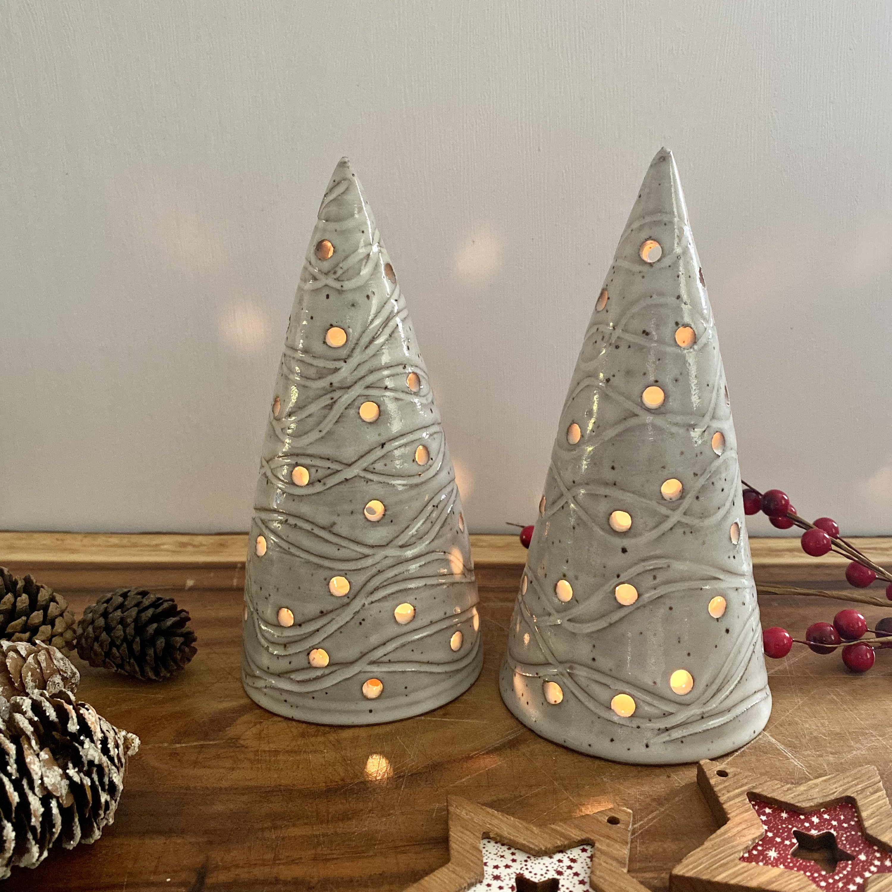 Ceramic Christmas Tree Luminary Ceramic Christmas Tree Candle - Etsy