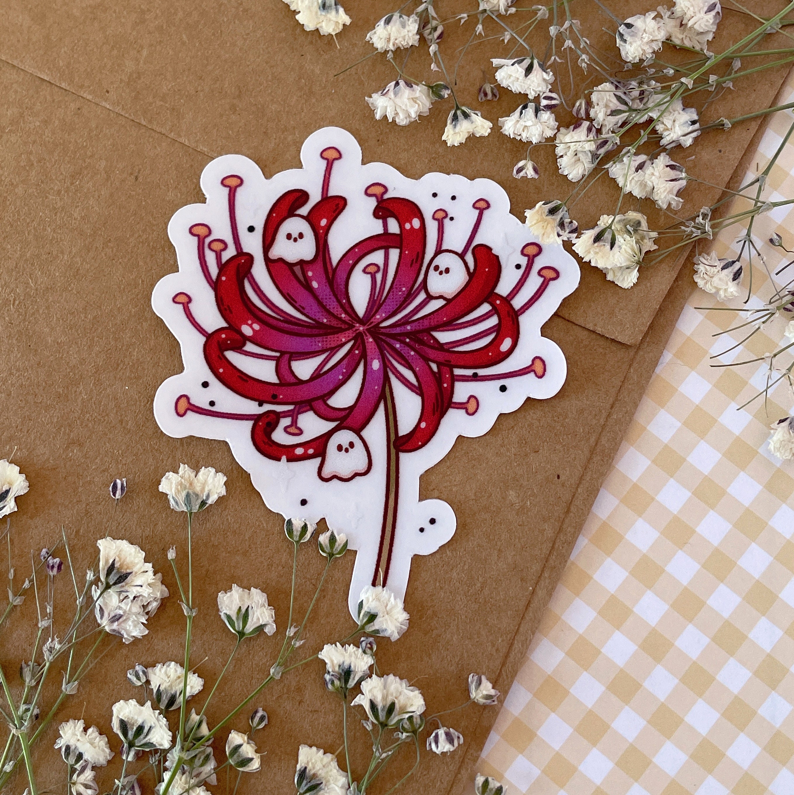Spider Lily Clear Vinyl Sticker Clear Sticker Cute - Etsy