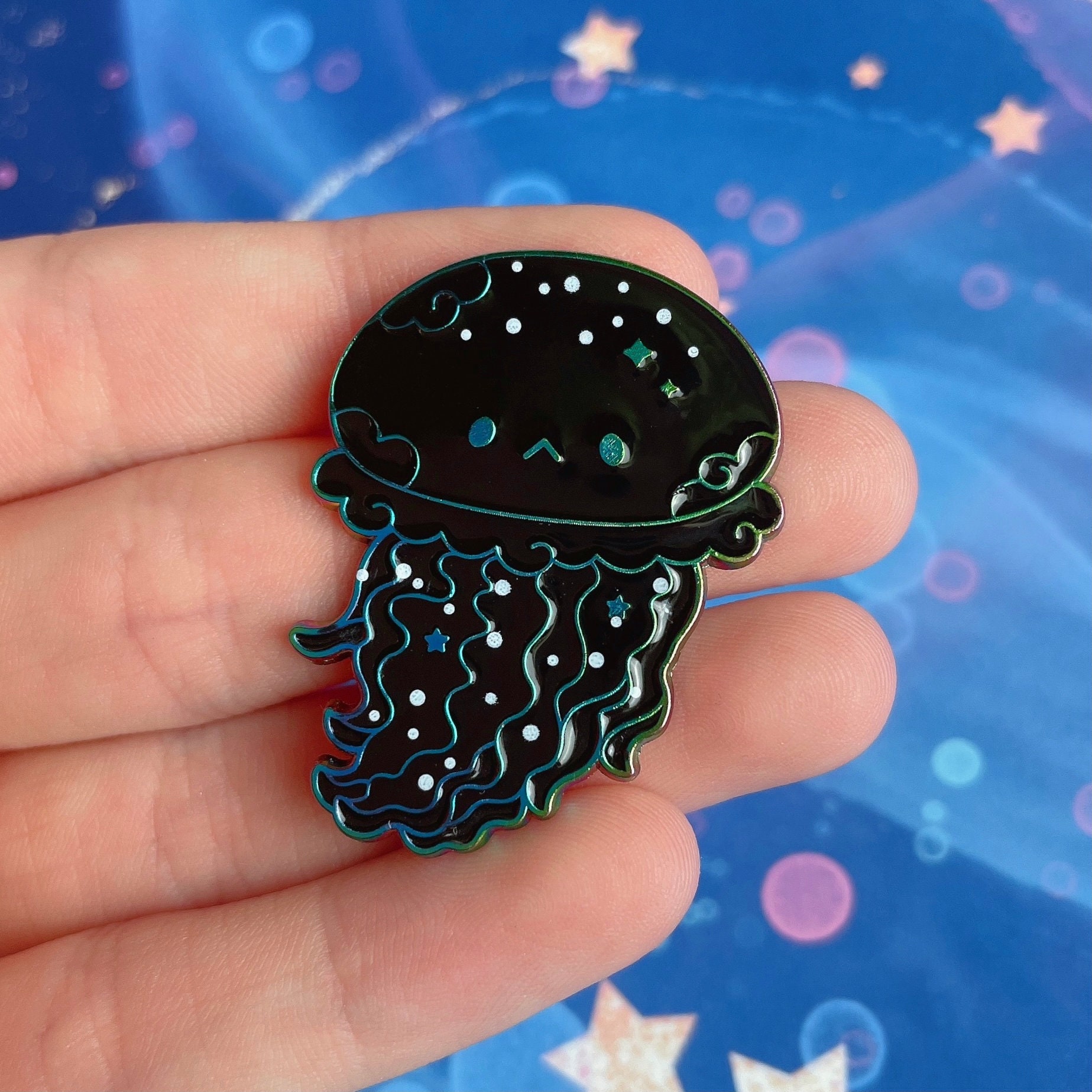 Rainbow Plated Jellyfish Enamel Pin - Etsy
