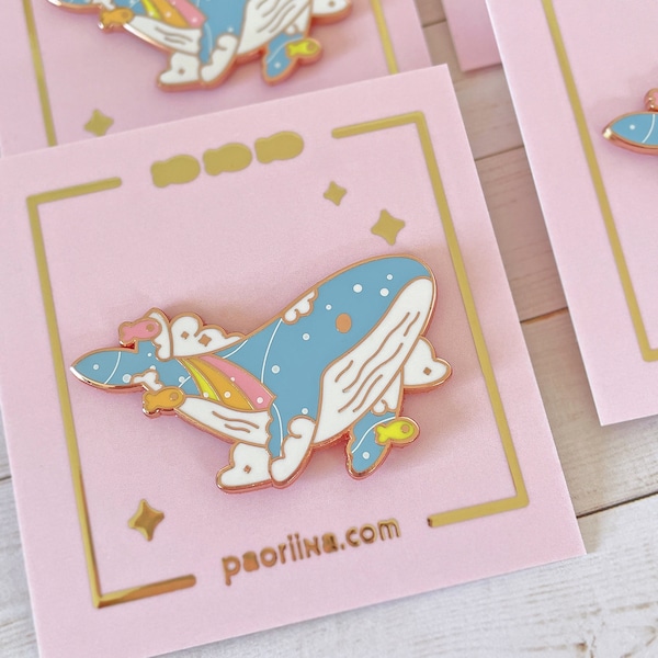 Whale Enamel Pin Etsy
