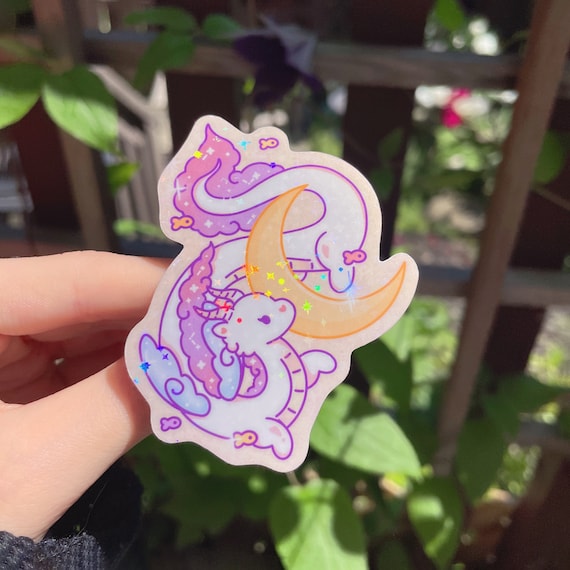 Long Dragon Sparkle Sticker Vinyl Sticker - Etsy