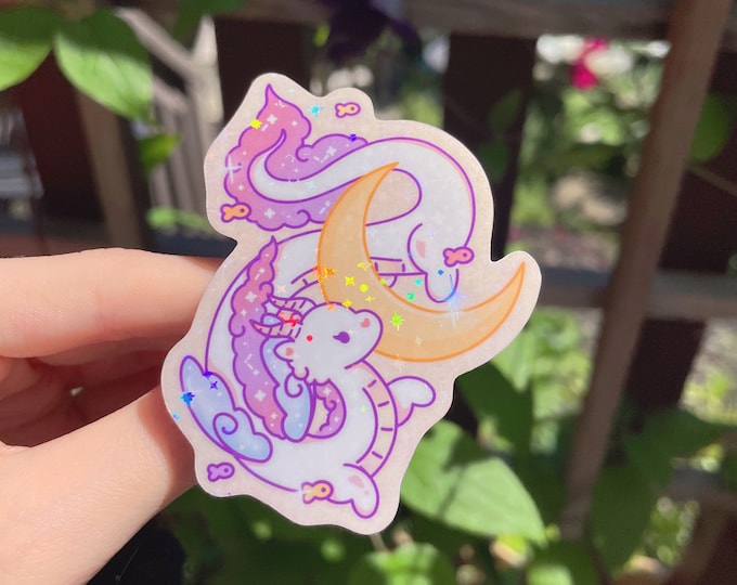 Long Dragon Sparkle Sticker, Vinyl Sticker - Etsy
