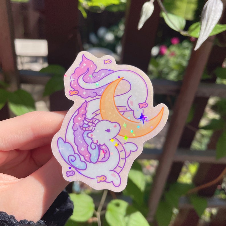 Long Dragon | Sparkle Sticker, Vinyl Sticker - Etsy
