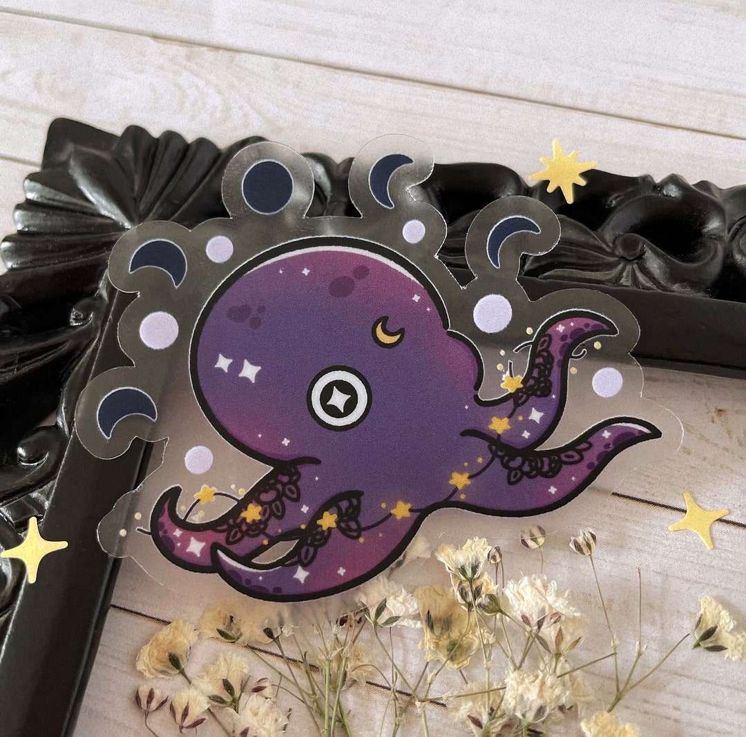Tattoo Octopus Clear Vinyl Sticker Clear Sticker Cute - Etsy