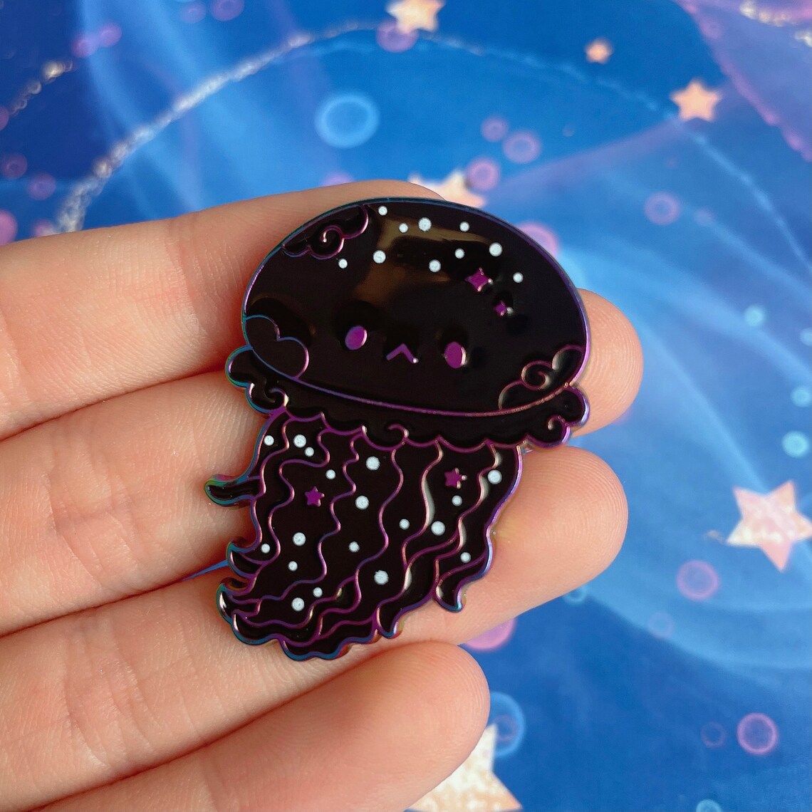 Rainbow Plated Jellyfish Enamel Pin | Etsy