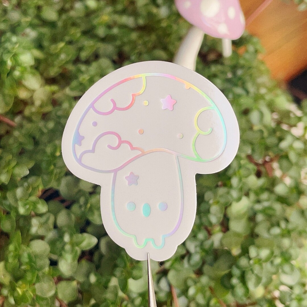 Dreamy Mushroom | Holographic Sticker, Holo Sticker, Mushroom, Cute ...