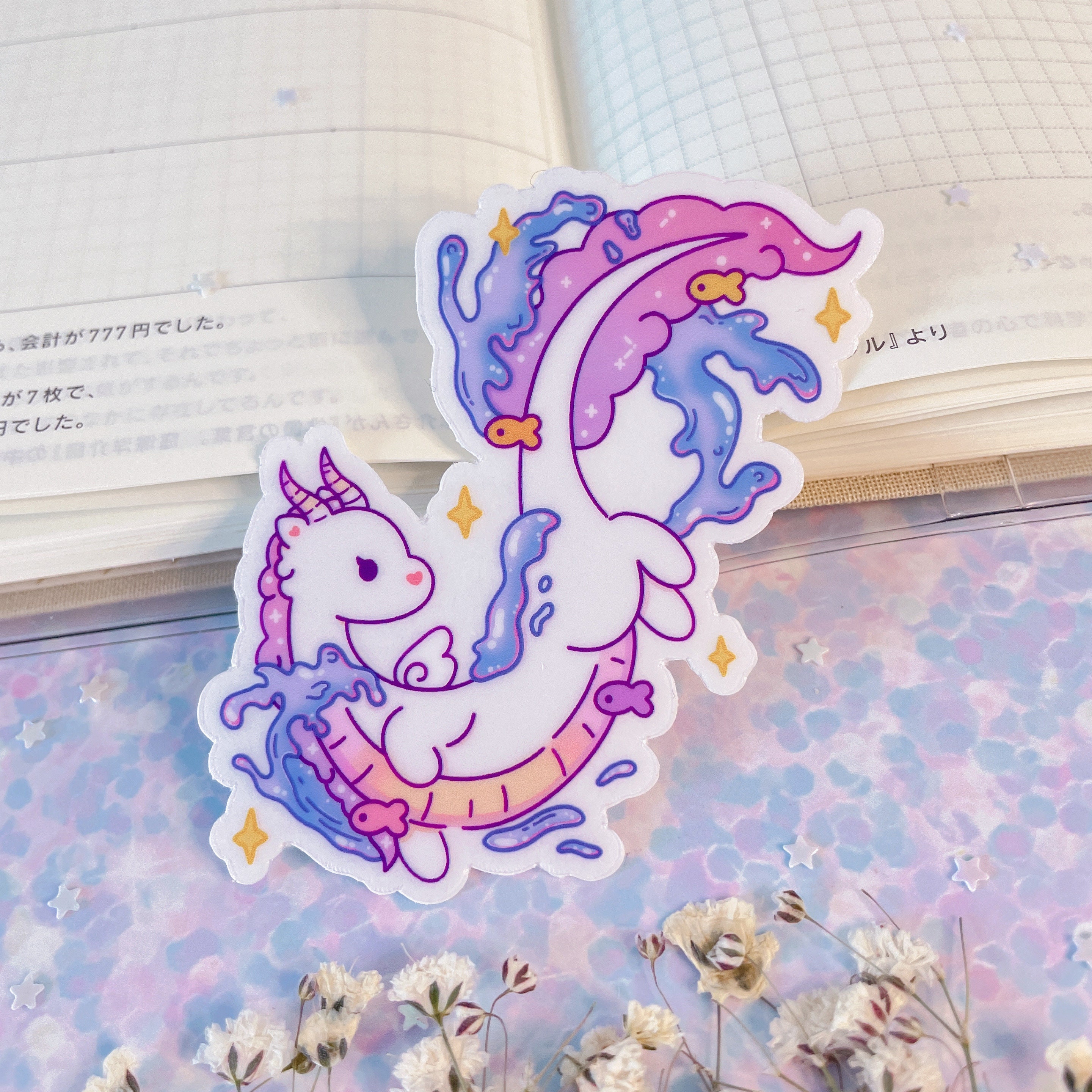 Clear Vinyl Sticker | Water Dragon, Waterproof, Vinyl, Journaling ...