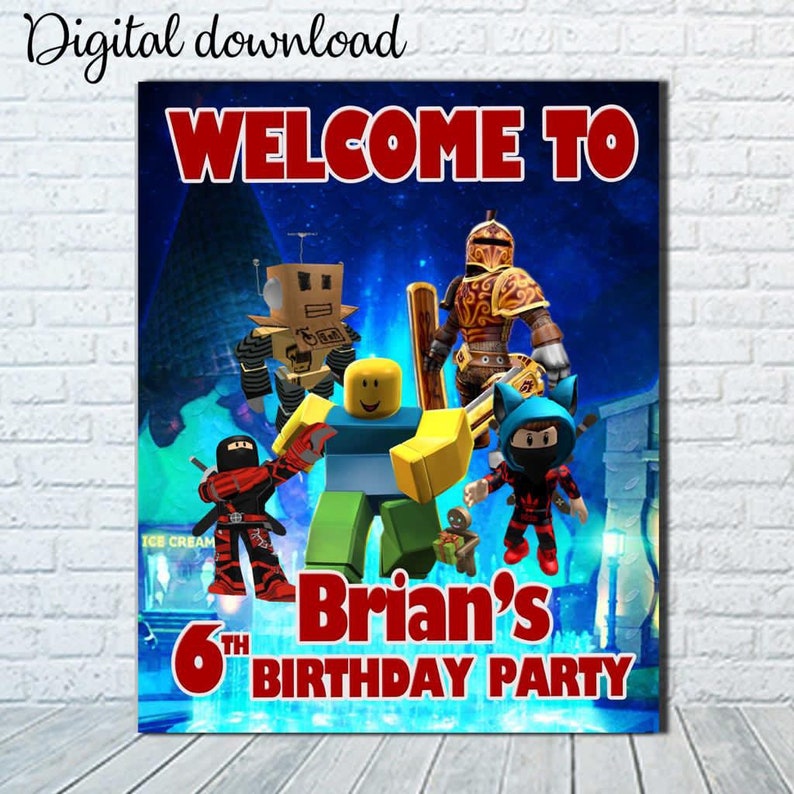 Roblox Welcome Sign Digital Download YOU PRINT | Etsy